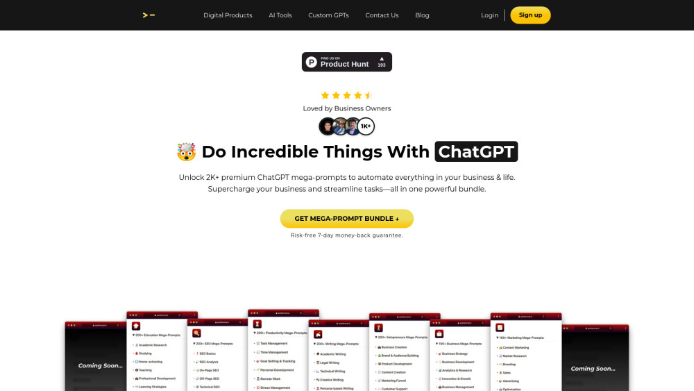 2000+ ChatGPT Mega-Prompts Bundle: Reviews, Features, Pricing, Guides ... 2000+ ChatGPT Mega-Prompts Bundle: Reviews, Features, Pricing, Guides ...