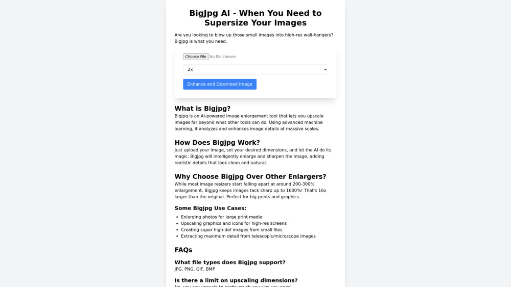 Bigjpg.AI: Reviews, Features, Pricing, Guides, and Alternatives