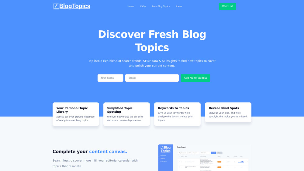 BlogTopics.net: Reviews, Features, Pricing, Guides, and Alternatives