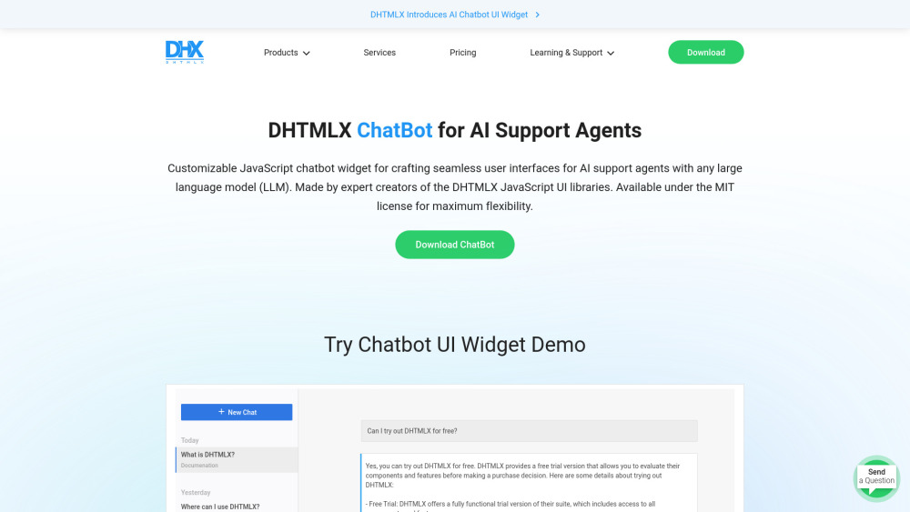 DHTMLX ChatBot: Reseñas, Características, Precios, Guías y Alternativas
