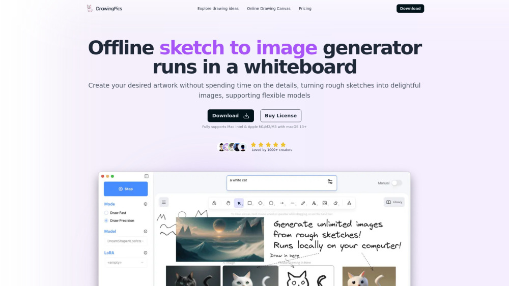 Offline AI Art Generator in a Whiteboard - DrawingPics: Reviews ...
