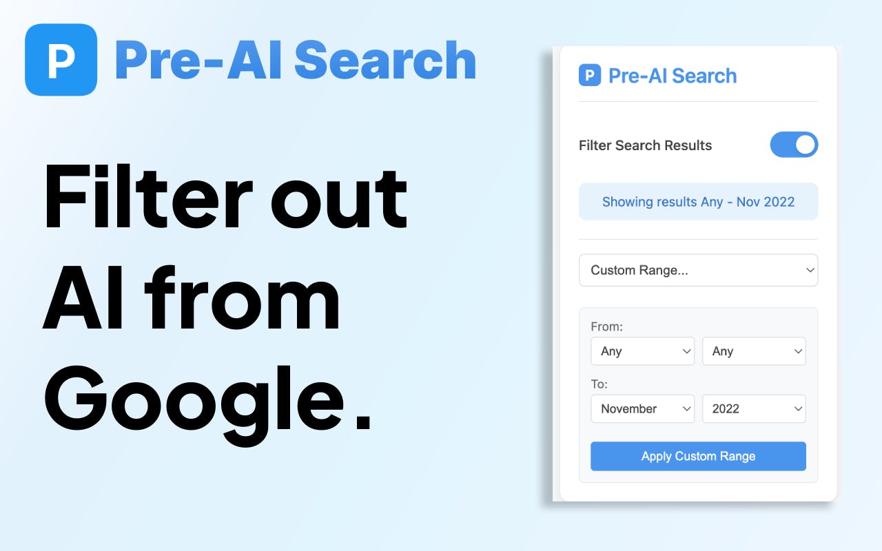 Pre-AI Search - Filter Google AI Content: Reviews, Features, Pricing ...