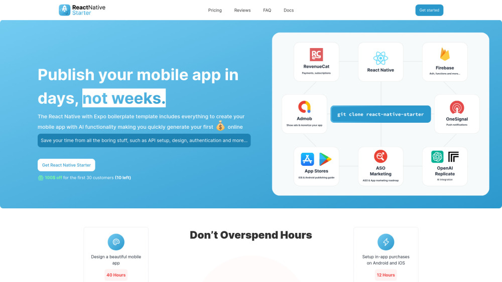 React Native Starter AI: Reseñas, Características, Precios, Guías y Alternativas