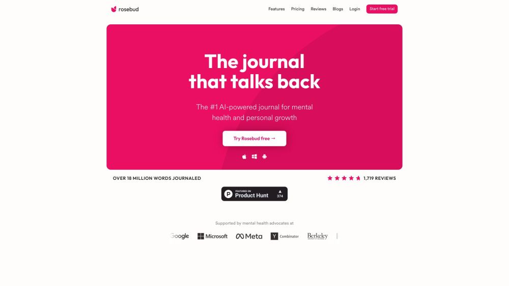 Rosebud - AI Journal for Personal Growth：评论、功能、价格、指南和替代方案