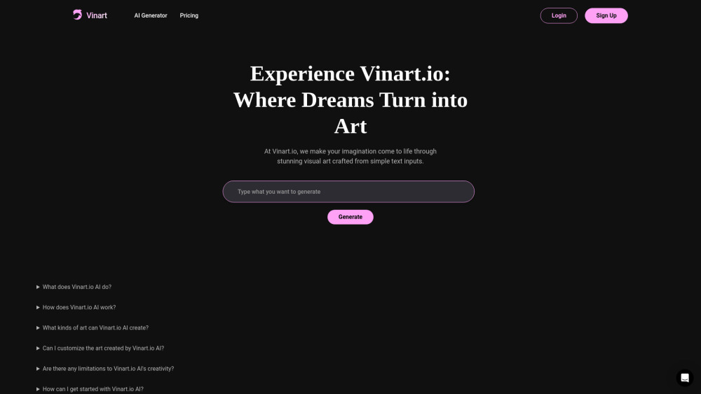 Vinart.io AI: レビュー、機能、価格、ガイド、代替品