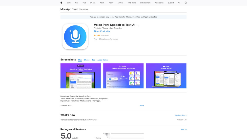 Voice Pen: Speech to Text AI: 리뷰, 기능, 가격, 가이드 및 대안